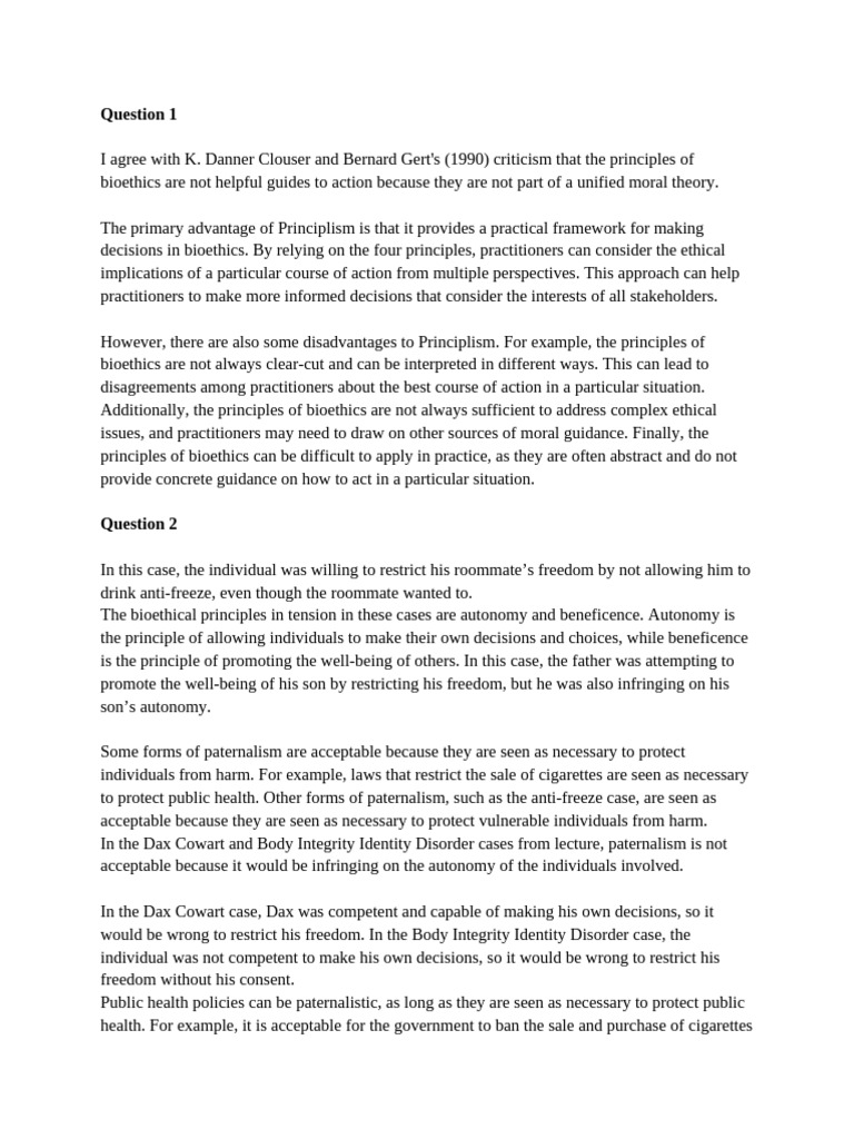 PHL281 Week 1 Discussion Questions | PDF | Applied Ethics | Applied ...