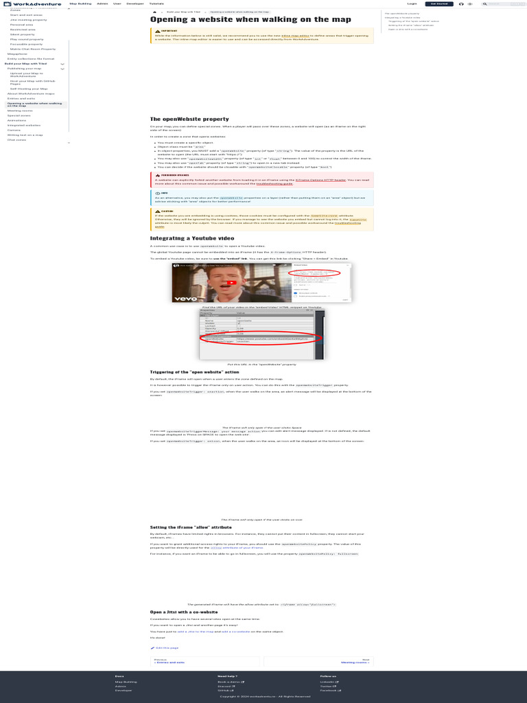 Opening A Website When Walking On The Map - WorkAdventure Documentation | PDF | Html Element ...