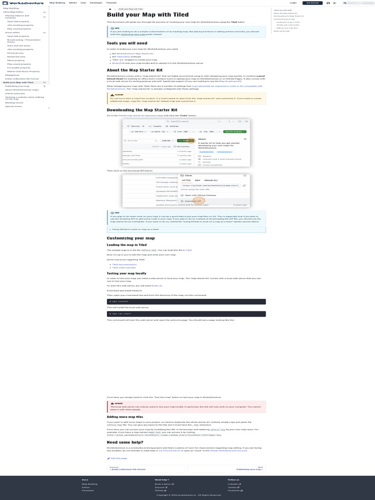 Build Your Map With Tiled - WorkAdventure Documentation | PDF | Web Server | Internet & Web