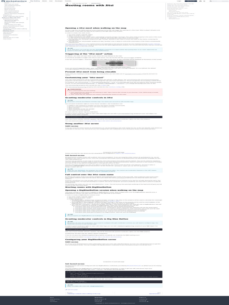 Meeting Rooms - WorkAdventure Documentation | PDF | World Wide Web | Internet & Web