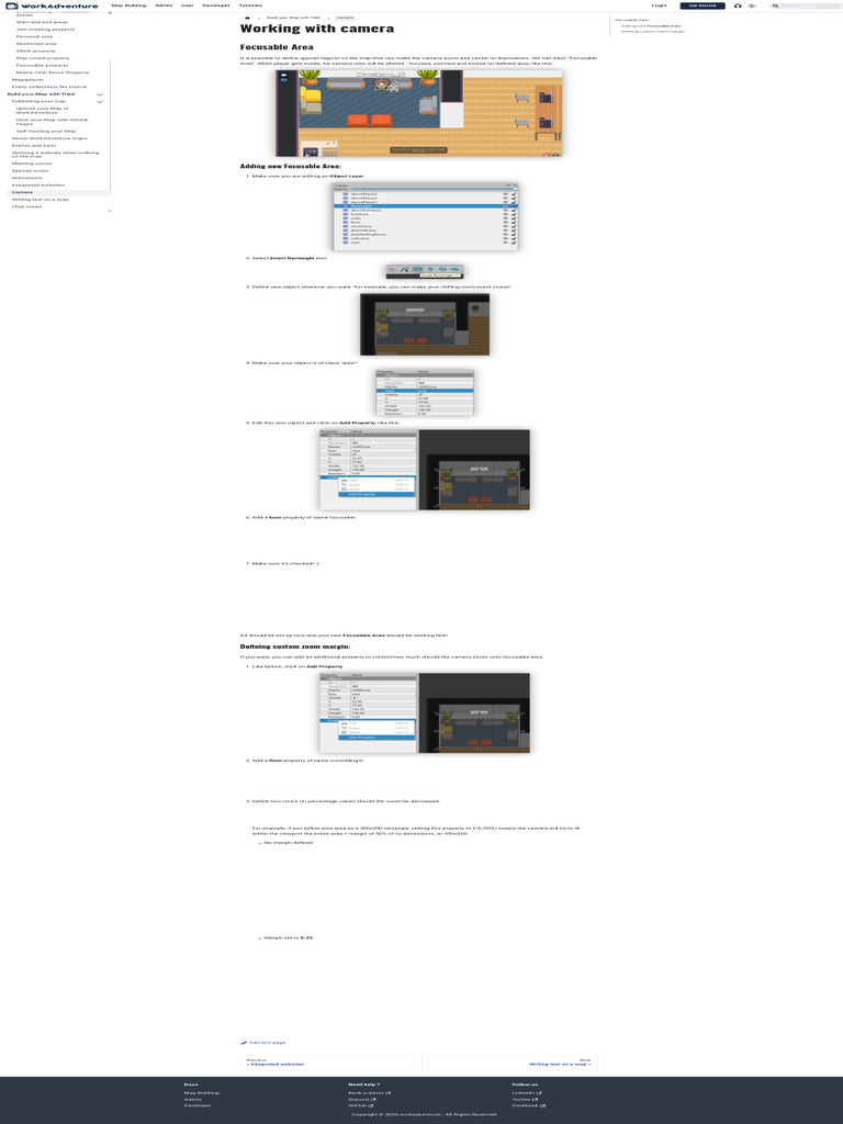 Camera - WorkAdventure Documentation | PDF | Web 2.0 | World Wide Web
