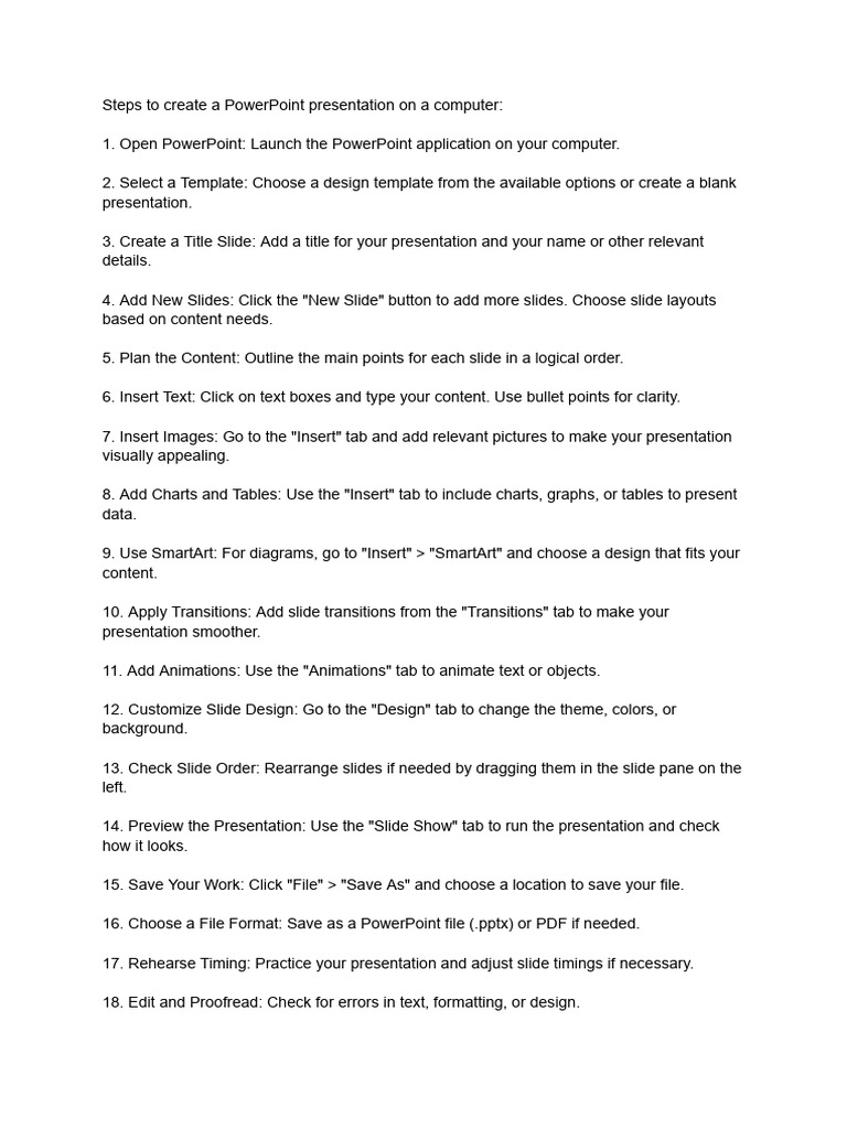 Creating a PowerPoint Presentation Guide | PDF