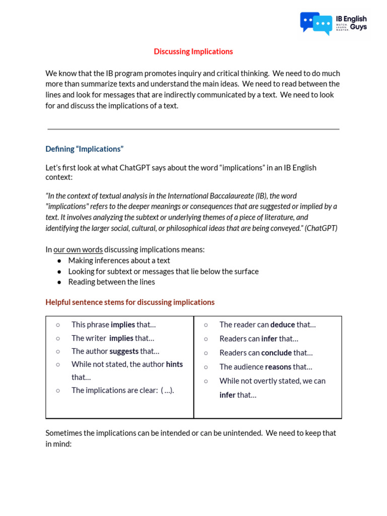 Understanding Textual Implications in IB | PDF | Inquiry | Human ...