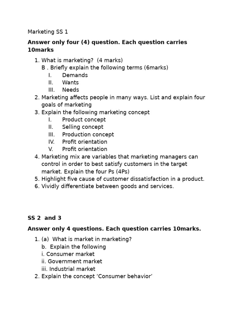 Marketing Management Exam Guide | PDF
