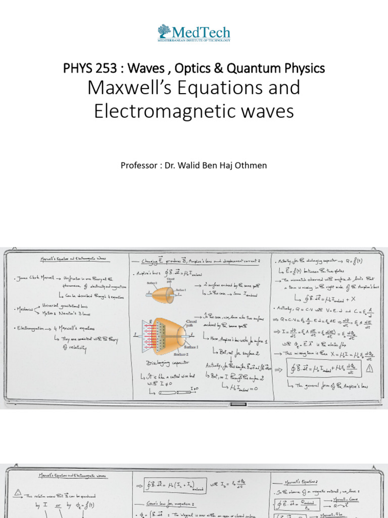 Phys 253 Online Sessions Maxwells Equations And Electromagnetic