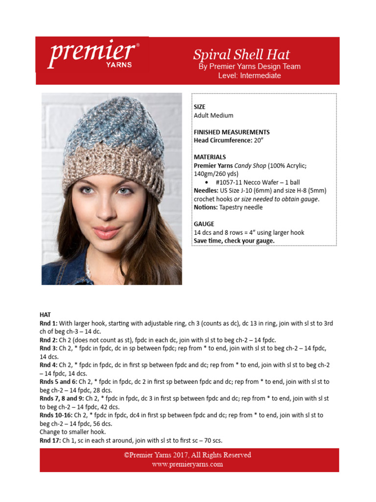 Candy Shop Spiral Shell Hat2 - 2 | PDF | Crochet | Ropework