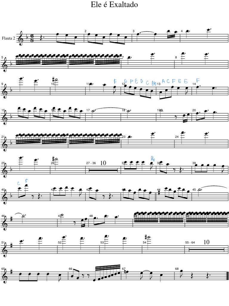 Ele E Exaltado Flauta 2 | PDF