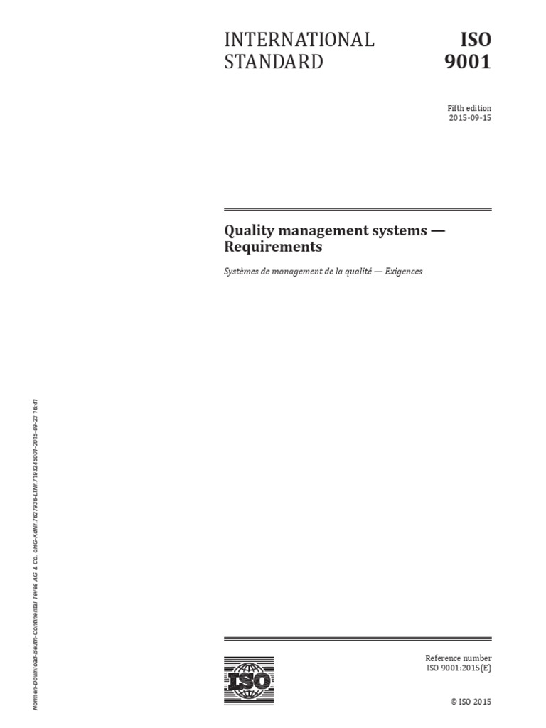 ISO 9001 | PDF | International Organization For Standardization ...