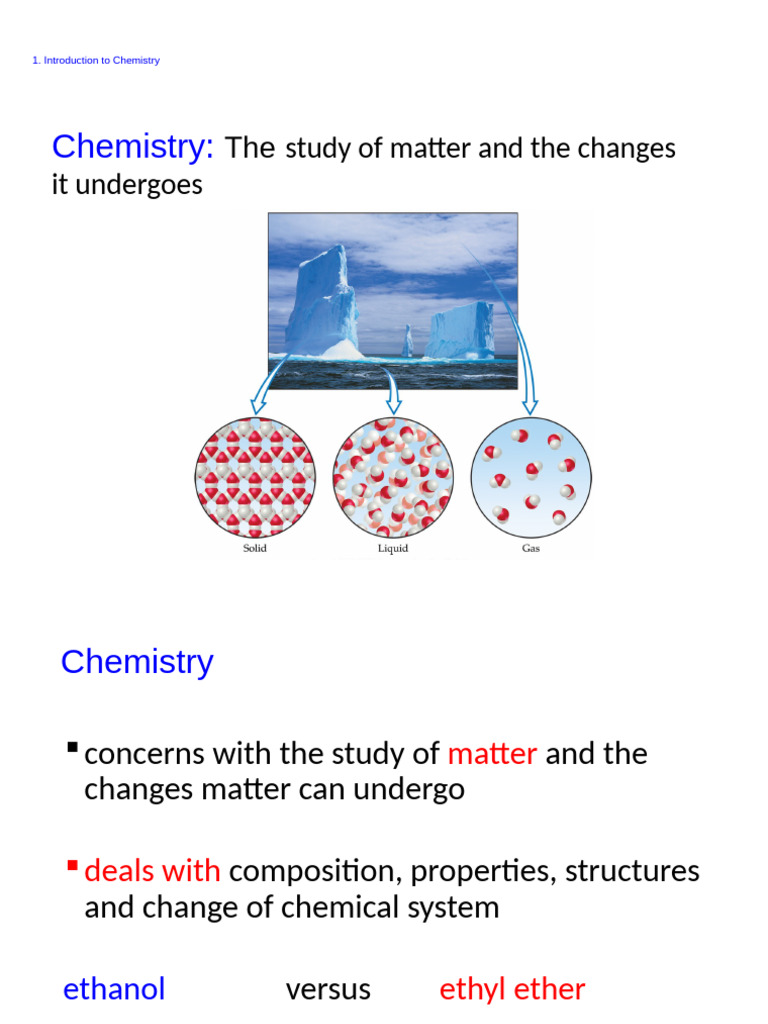 1. Introduction to Chemistry | PDF | Chemical Substances | Mixture