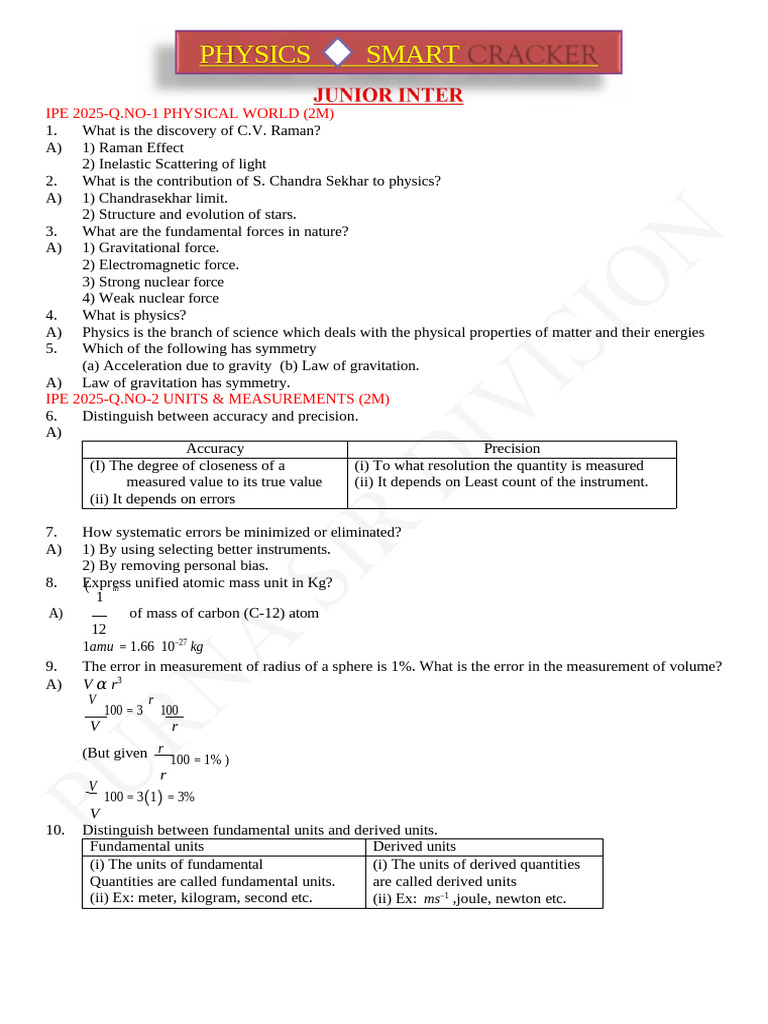 Junior Physics Concepts Overview | PDF | Gases | Deformation (Engineering)