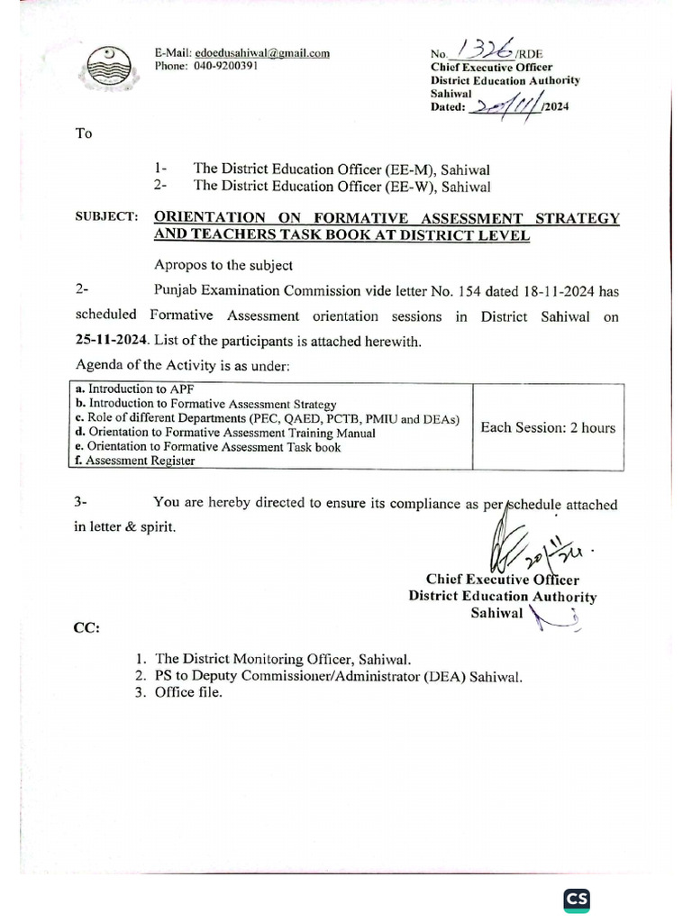 Orientation On Formative Assessment by PEC | PDF