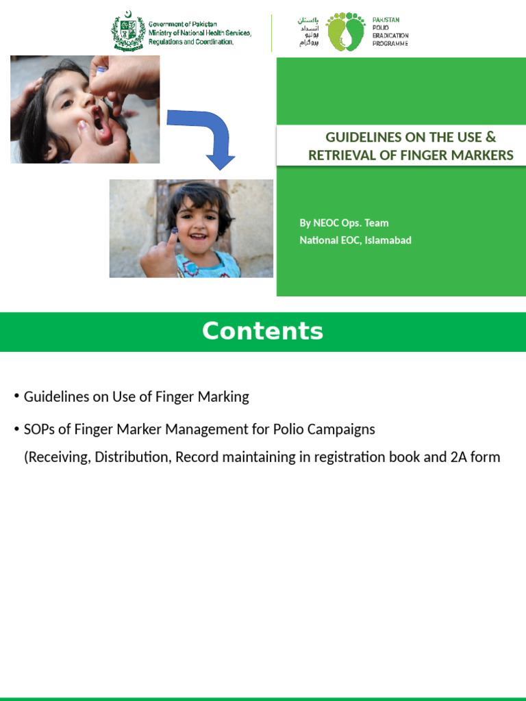 Finger Marker Guidelines for Polio Campaign | PDF