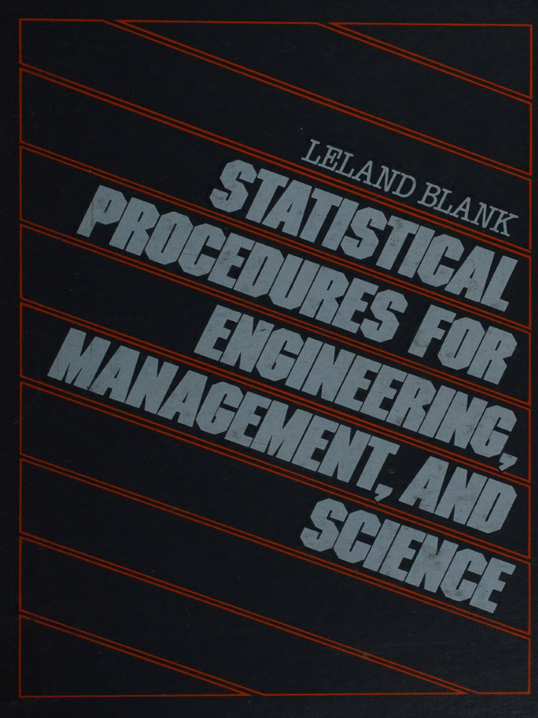Statistical Procedures For Engineering, Management, and - Blank, Leland T - McGraw-Hill Series ...