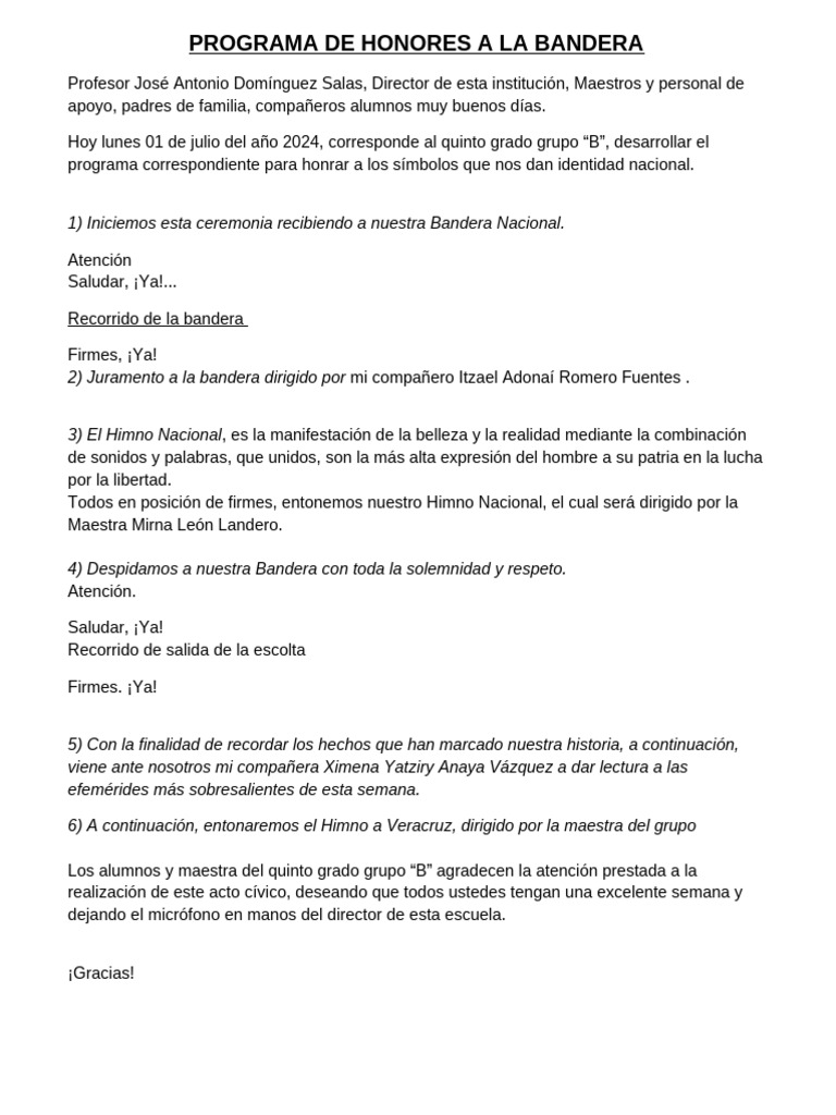 Programa Entrega Reconocimientos | PDF