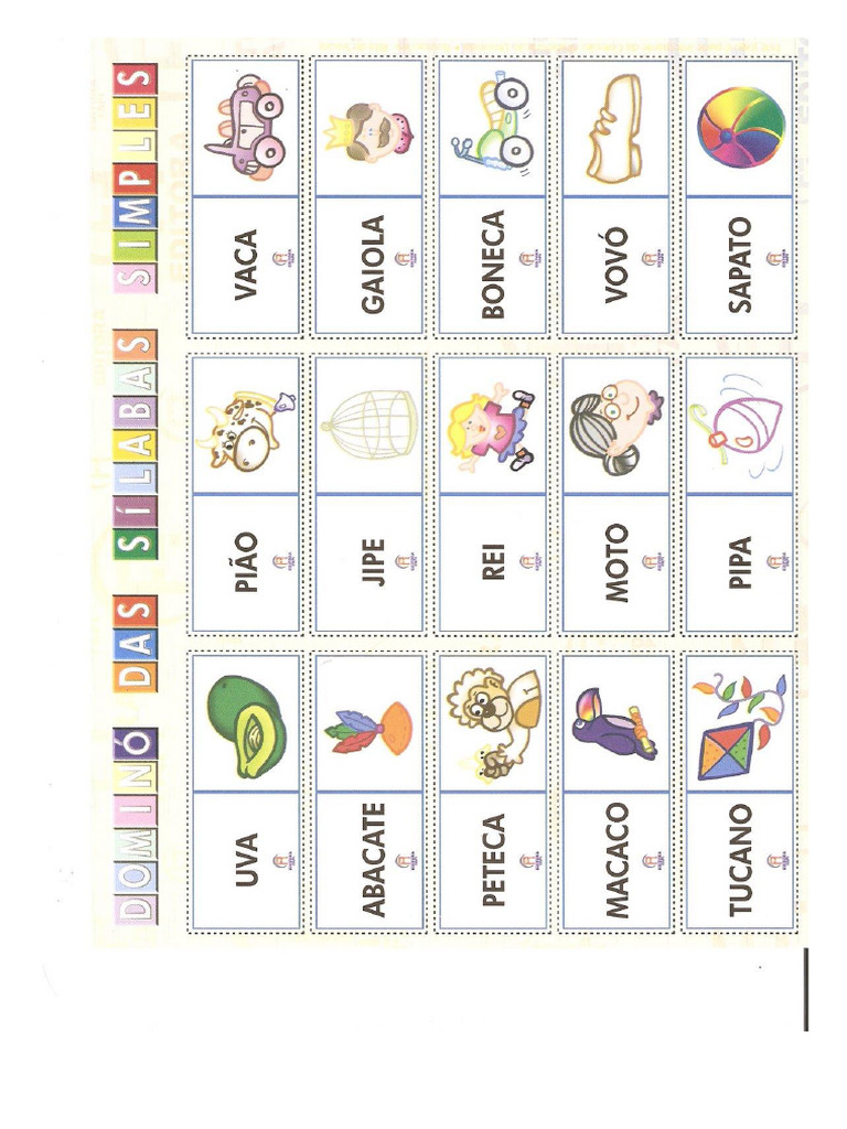 Dominó Silabas Simples | PDF