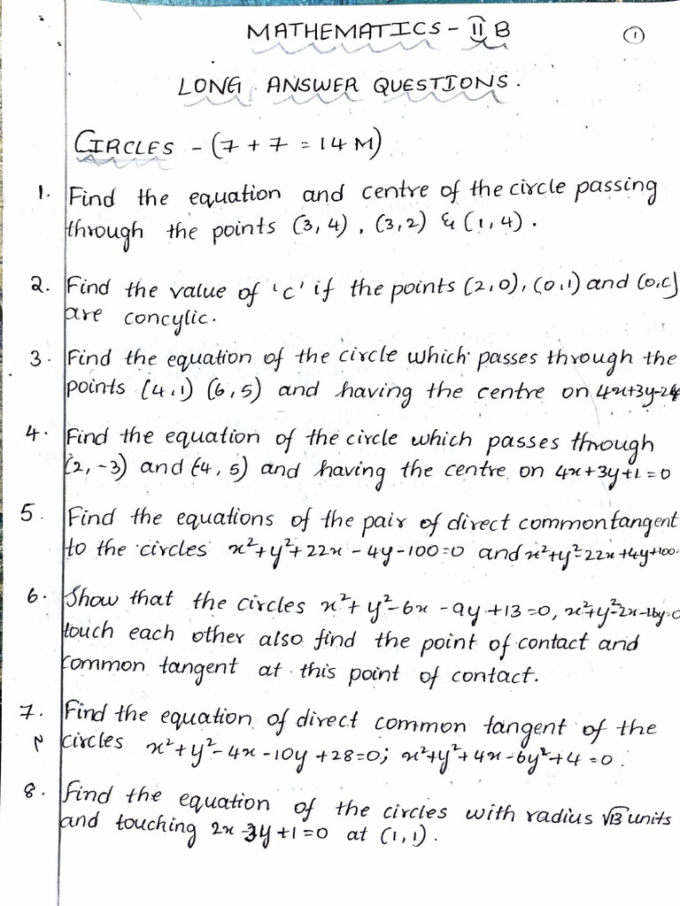 Mathematics-IIB LAQ (1) | PDF