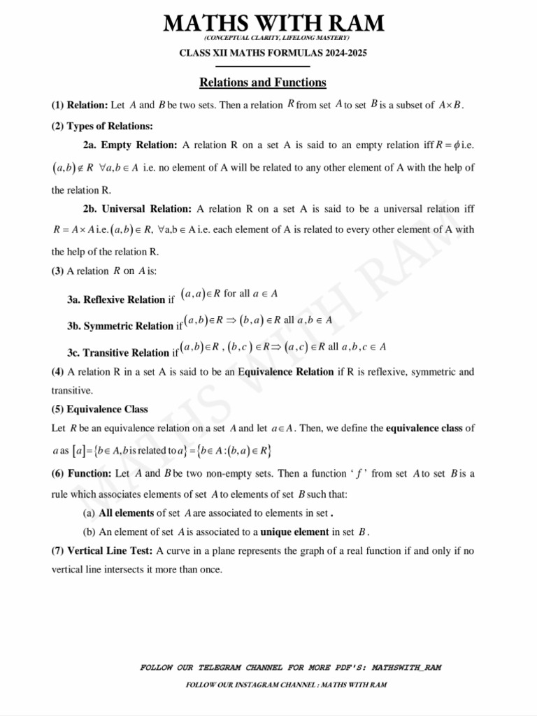 Class 12 Formulas 03-Feb-2025 11-44-37 | PDF