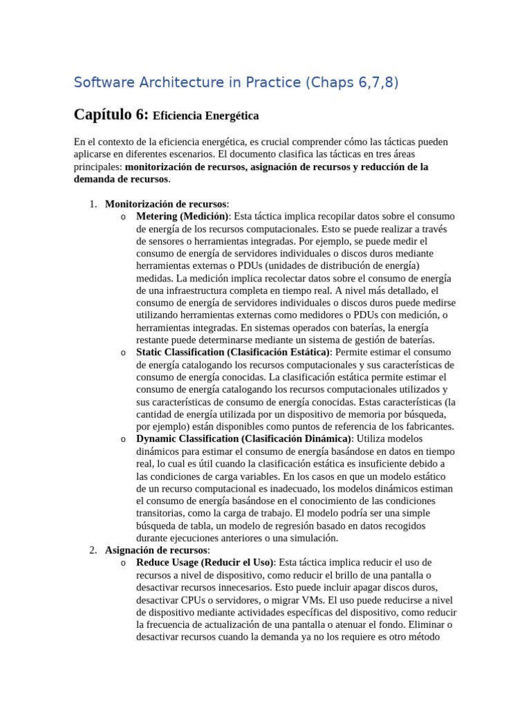 Mapa Capitulos 6,7,8 | PDF | Servidor (Computación) | Uso eficiente de energía