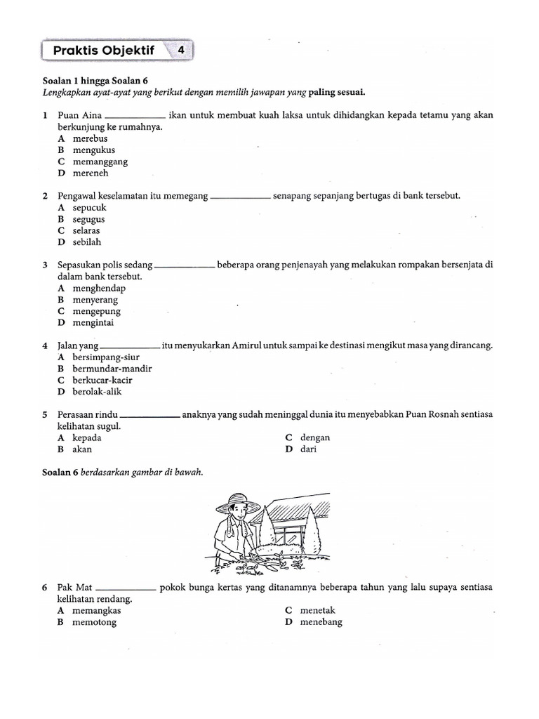 Latihan BM T3 Objektif Praktis 4 | PDF