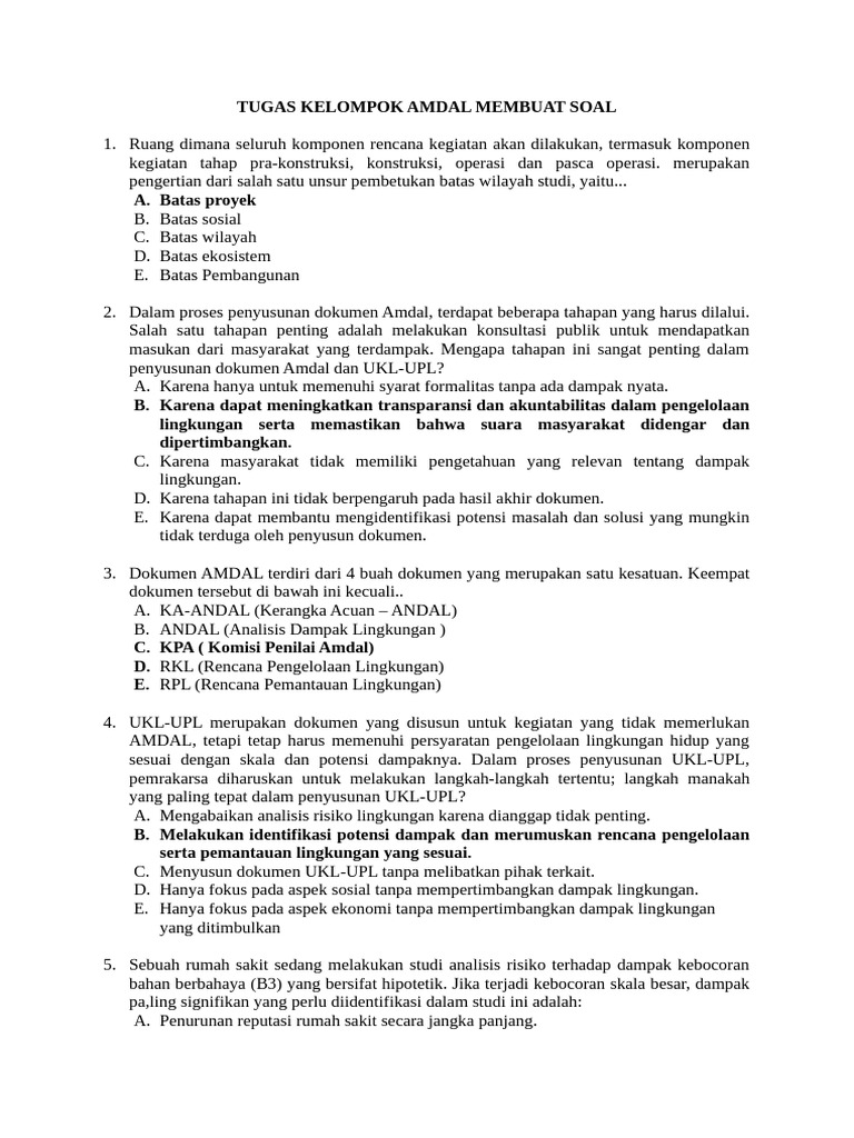 Soal Mk.amdal. | PDF