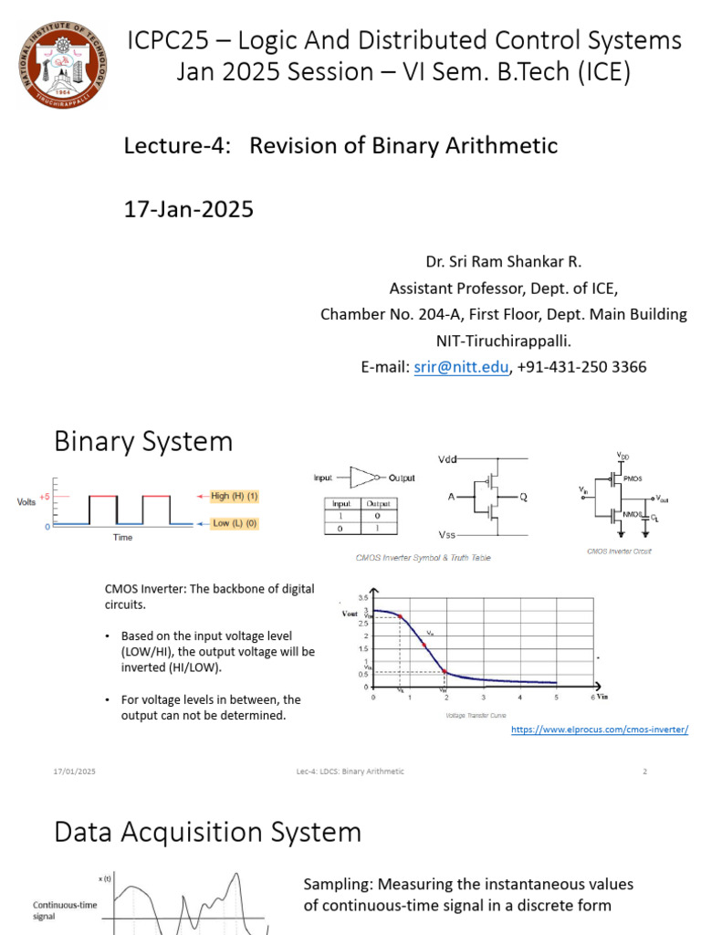 Lect 4 Binary Arithmetic 15 Jan 2025 | PDF | Subtraction | Binary Coded Decimal