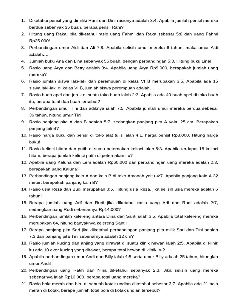 MTK Rasio Kls 6 | PDF