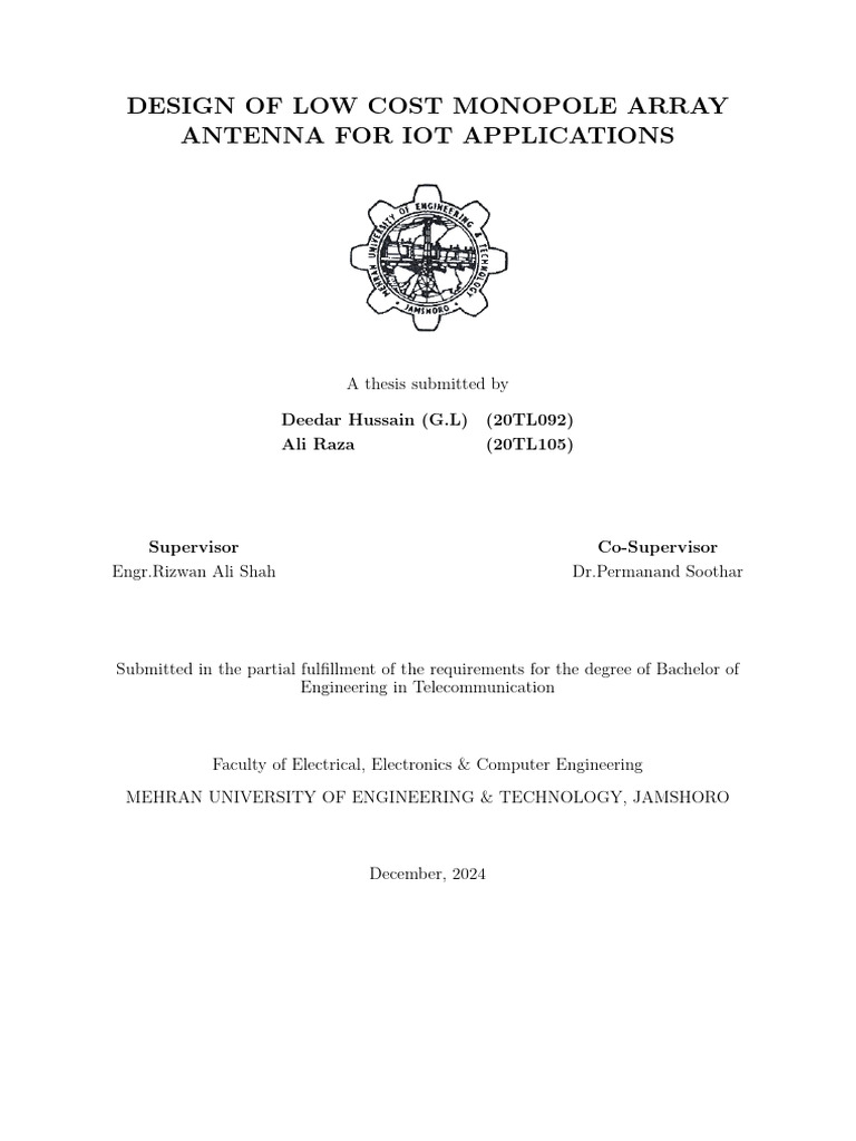 Low Cost Monopole Array Antenna For IoT Applications | PDF | Antenna ...