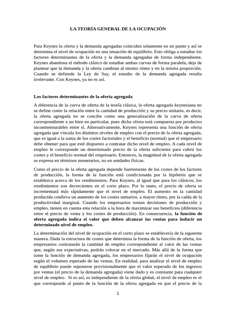 Keynes_demanda efectiva (1) | PDF | Oferta (economía) | Salario