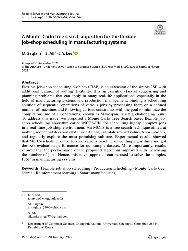 AMonteCarlotreesearchalgorithmforthefexible | PDF | Monte Carlo Method ...