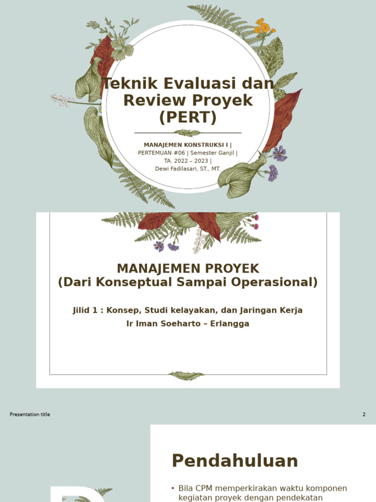 P06 - Teknik Evaluasi Dan Review Proyek (PERT) | PDF