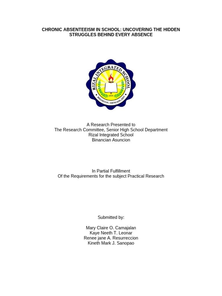 Understanding School Absenteeism Causes | PDF | Sampling (Statistics ...