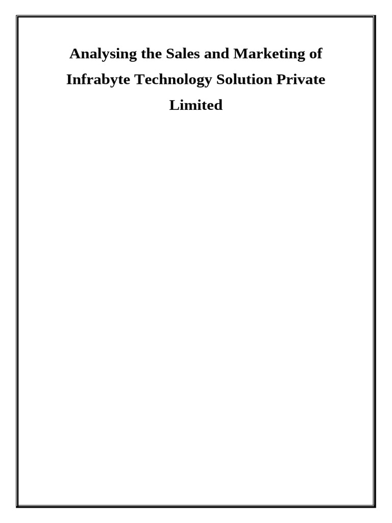 Sachi Internship Report - Infrabyte | PDF | Innovation | Recruitment