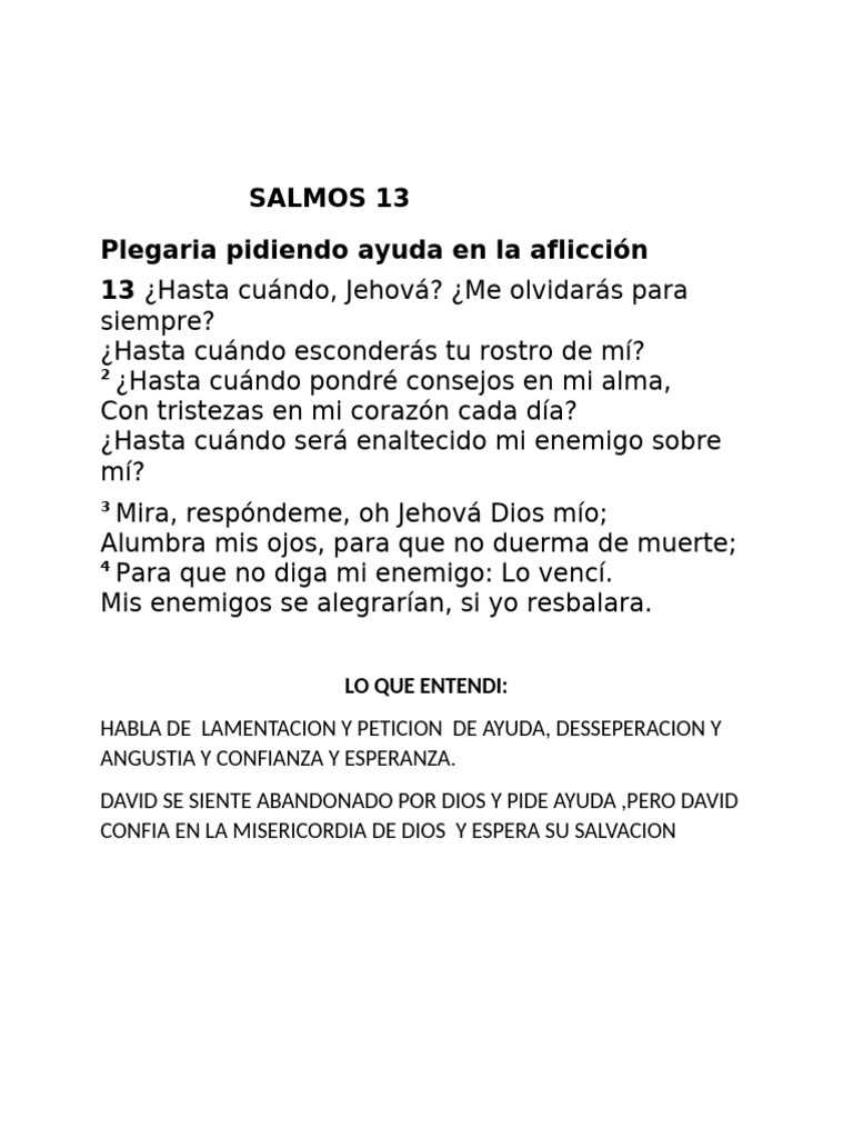 SALMOS 13 | PDF