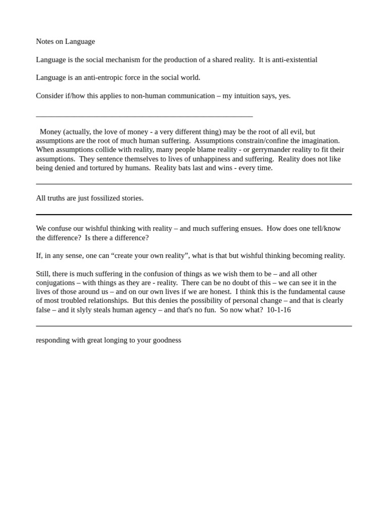 Notes on Language | PDF