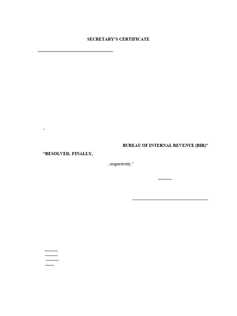 BIR- SEC.CERT | PDF