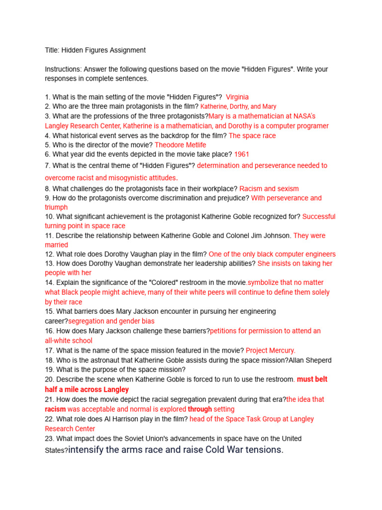 Hidden Figures | PDF | Hidden Figures | Katherine Johnson