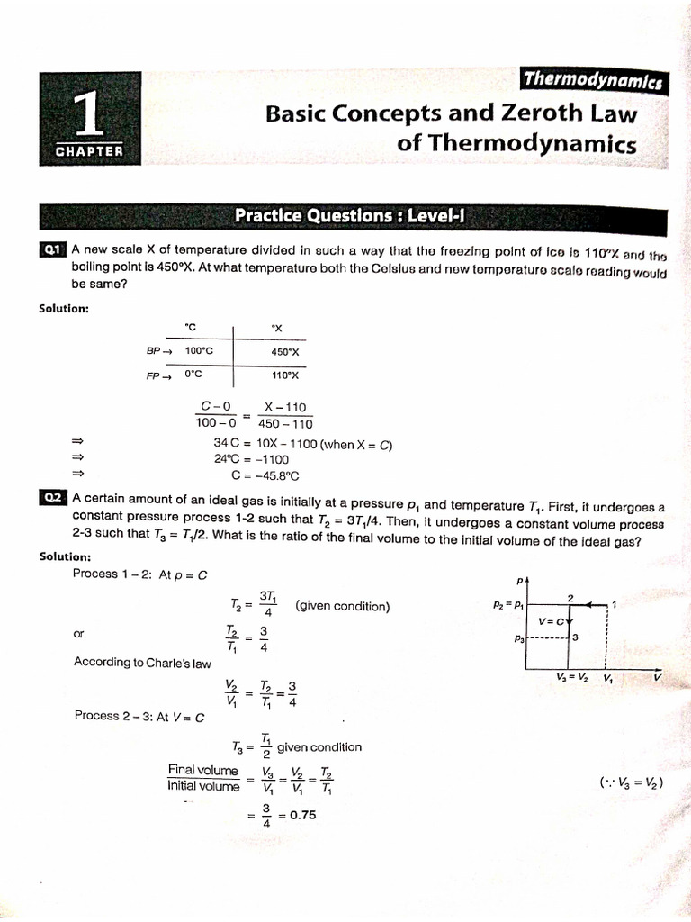 Basic Concepts and Zeroth Law of Thermodynamics | PDF