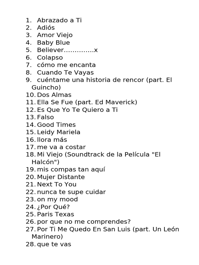 Canciones de Kevin Karl | PDF