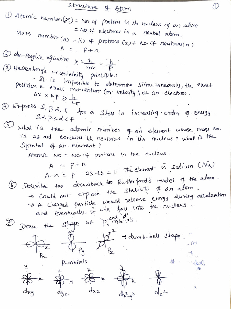 Grade 11 Chemistry Structure of Atom | PDF | Atomic Physics | Physical ...