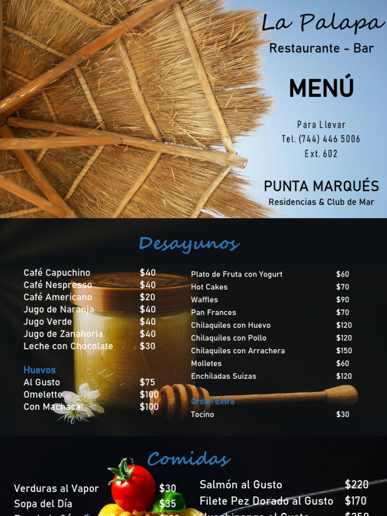 Menu La Palapa 2022 | PDF | Alimentos | Cocina