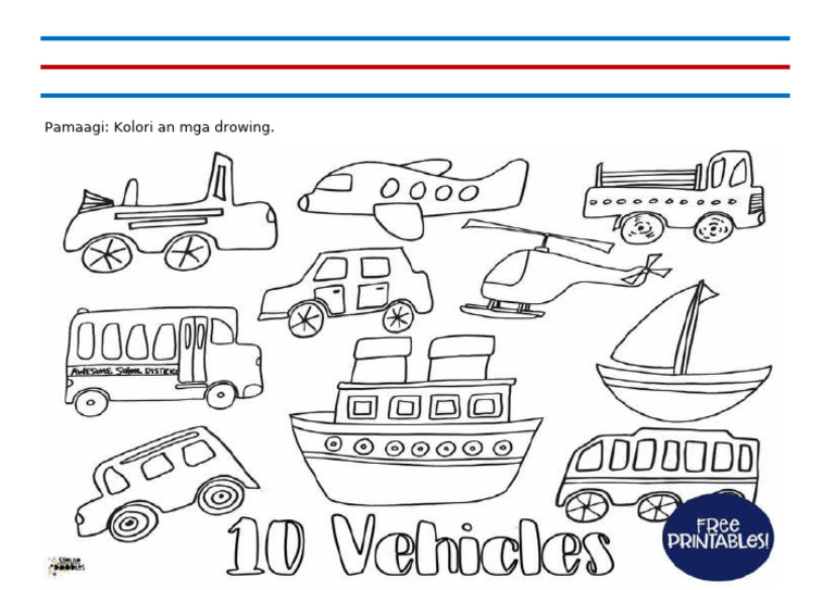 Coloring (Vehicles) | PDF