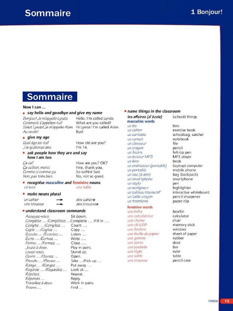 6BC Vocabulary Binder & Grammar - Gridge Course | PDF