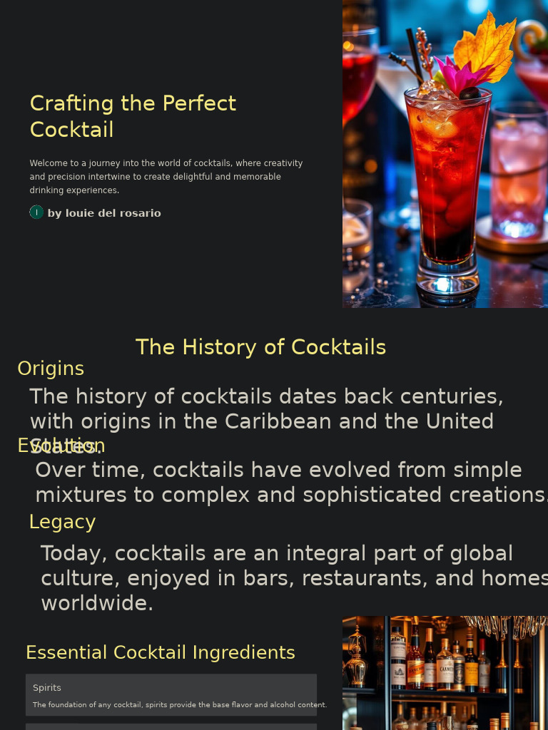 Crafting The Perfect Cocktail | PDF | Cocktails | Foods