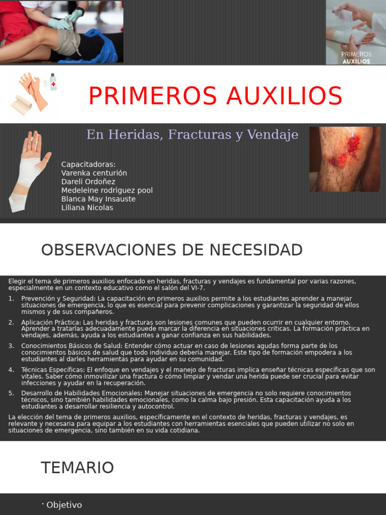 Primeros Auxilios - Relaciones Industriales | PDF | Herida | Hueso