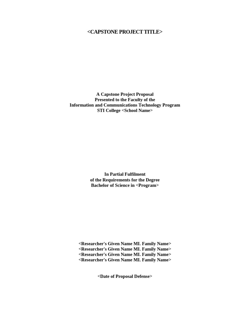 FT-CRD-190-00 IT Is Capstone Project Proposal Manuscript Template | PDF ...