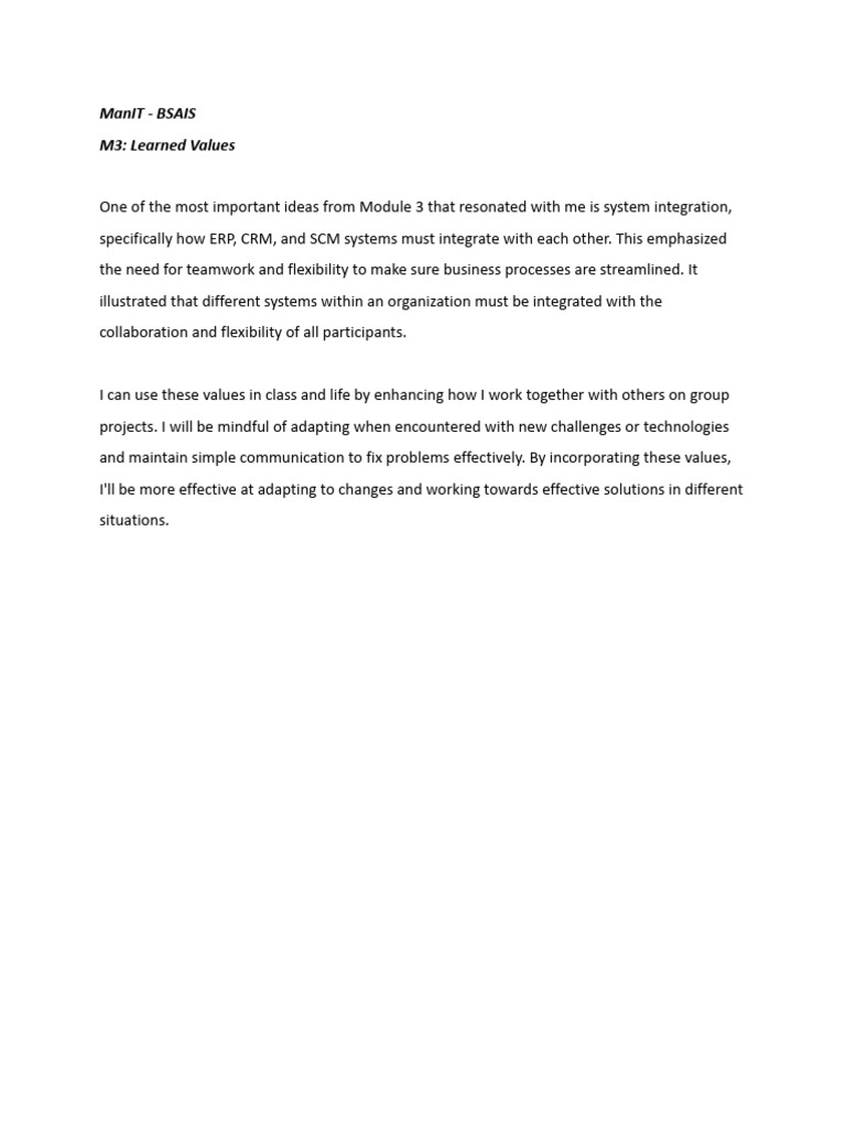 Leynes, M3 - Learned Values | PDF