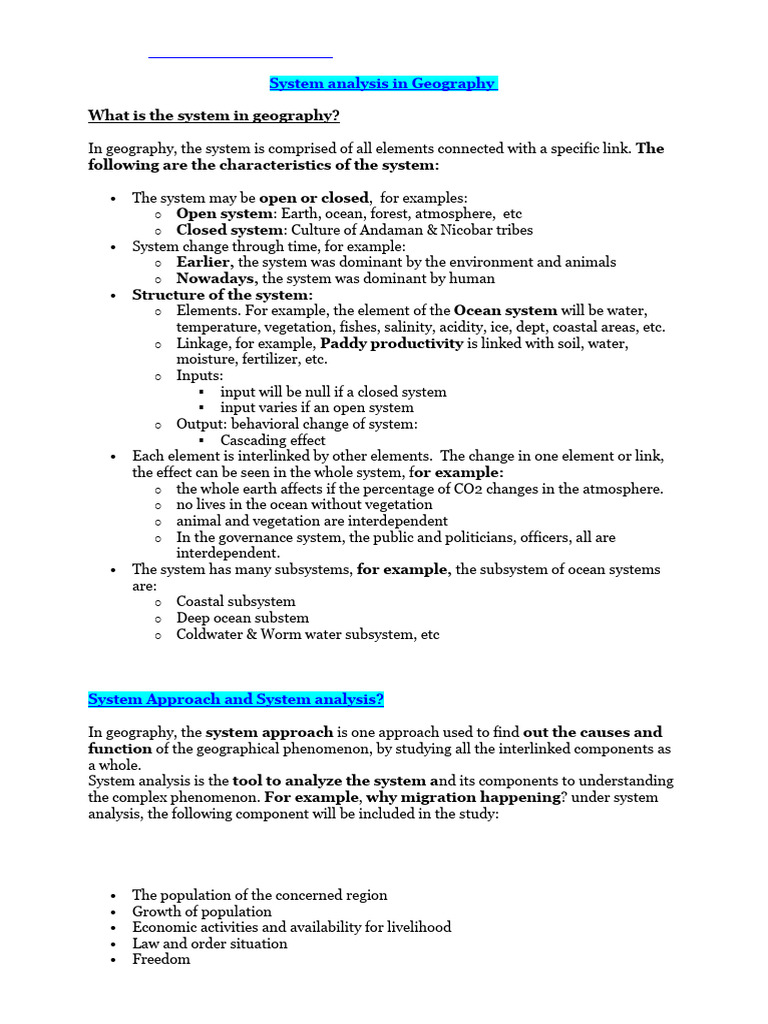 Understanding System Analysis in Geography | PDF | Oceans | Climate Change