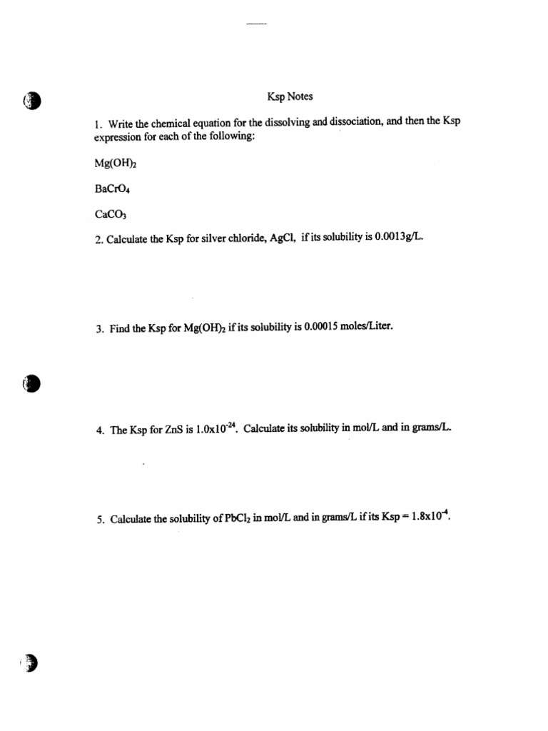 U7 WS KSP Notes, Precip Problems | PDF