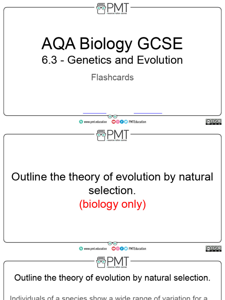 AQA Biology GCSE: Genetics & Evolution Flashcards | PDF | Evolution ...