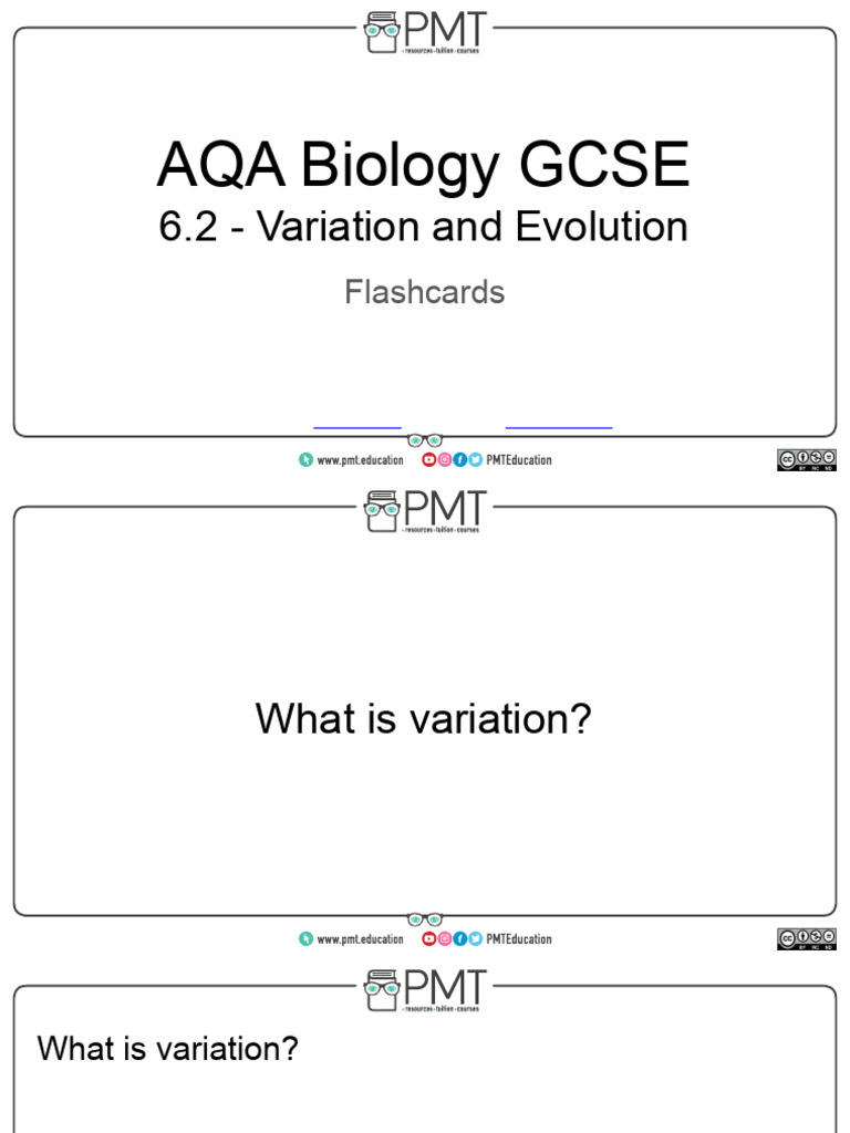 Flashcards Variation and Evolution | PDF | Mutation | Genetic Engineering